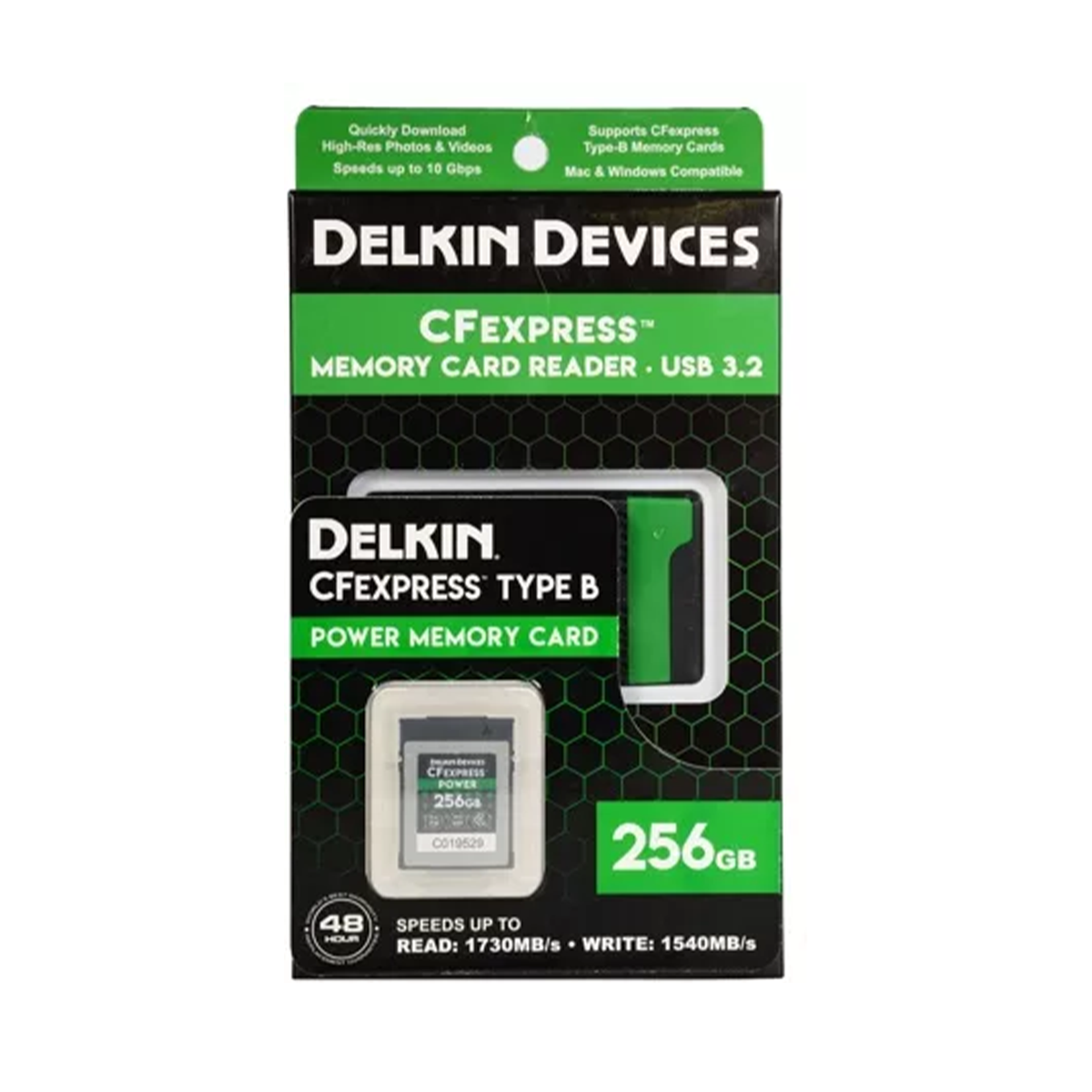 Delkin Devices 256GB POWER CFExpress Type B G4 Memory Card & Reader Bu ...