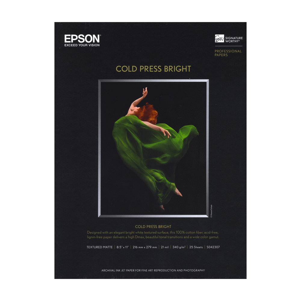Epson Cold Press Bright Paper, 8.5" x 11" - 25 Sheets — Glazer's Camera